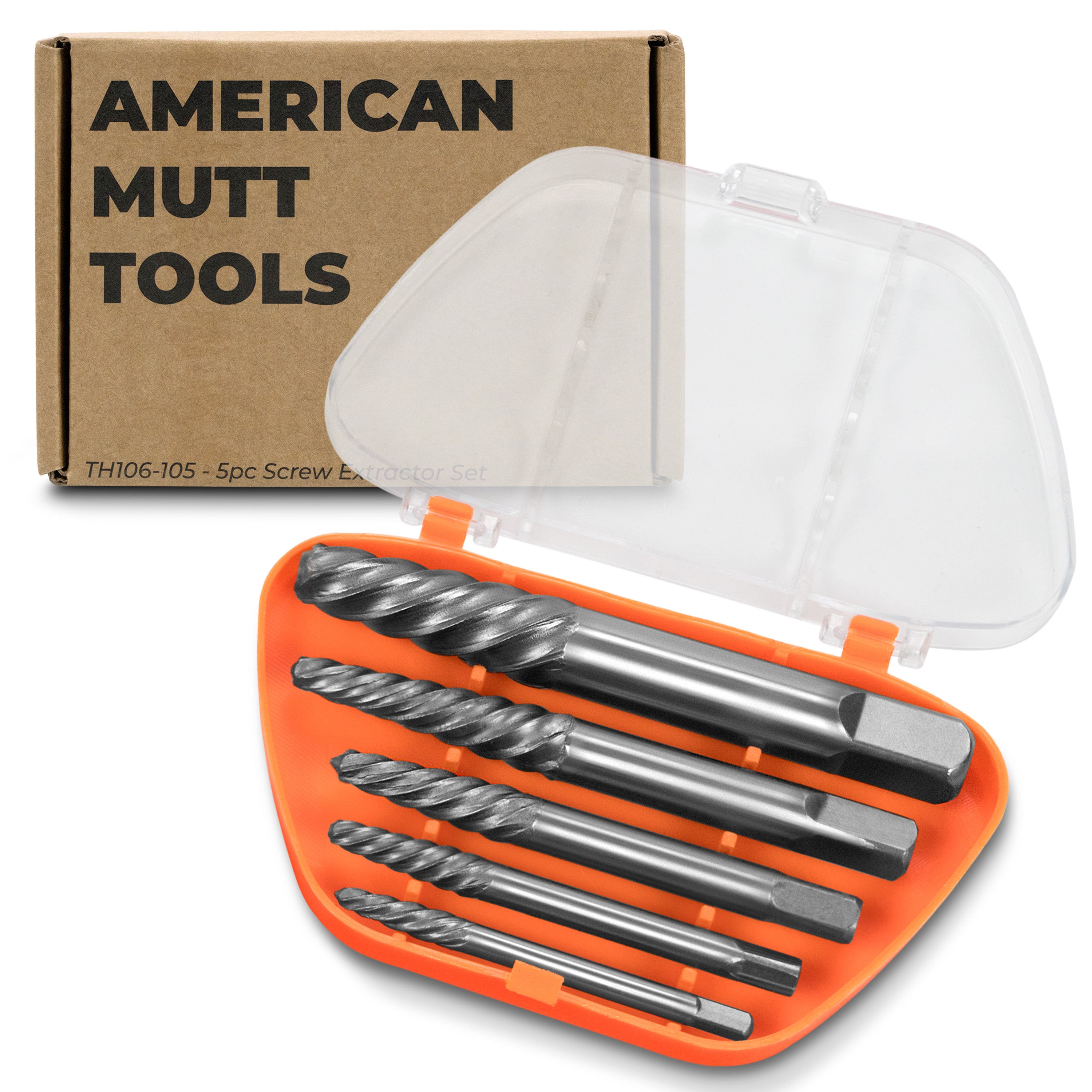 5pc Spiral Screw Extractor Set – Cr-Mo Bolt Extractor Kit – Mutt Tools