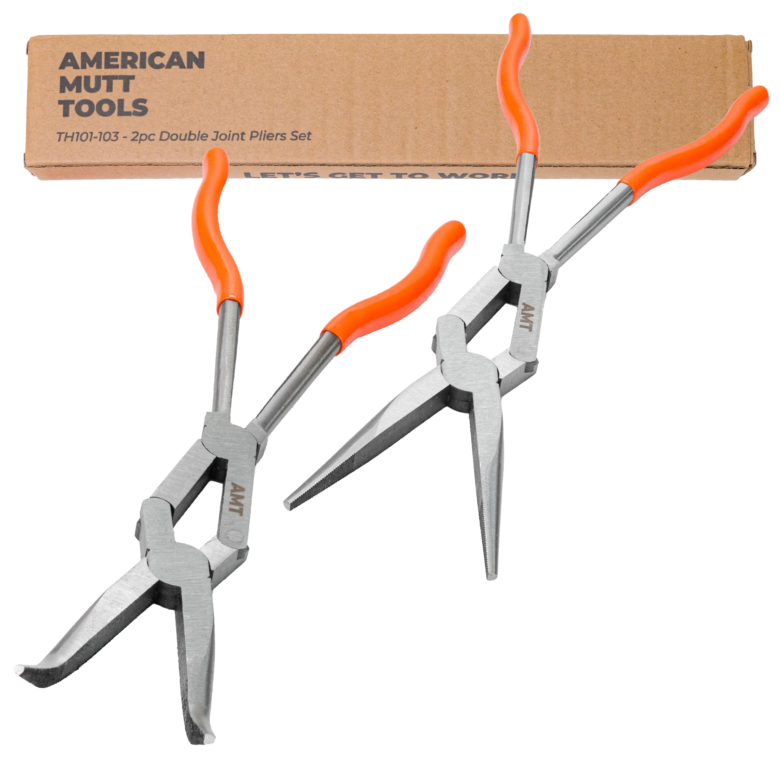 2pc Double Joint Pliers Set – Versatile 13" Needle Nose Tools – Mutt Tools