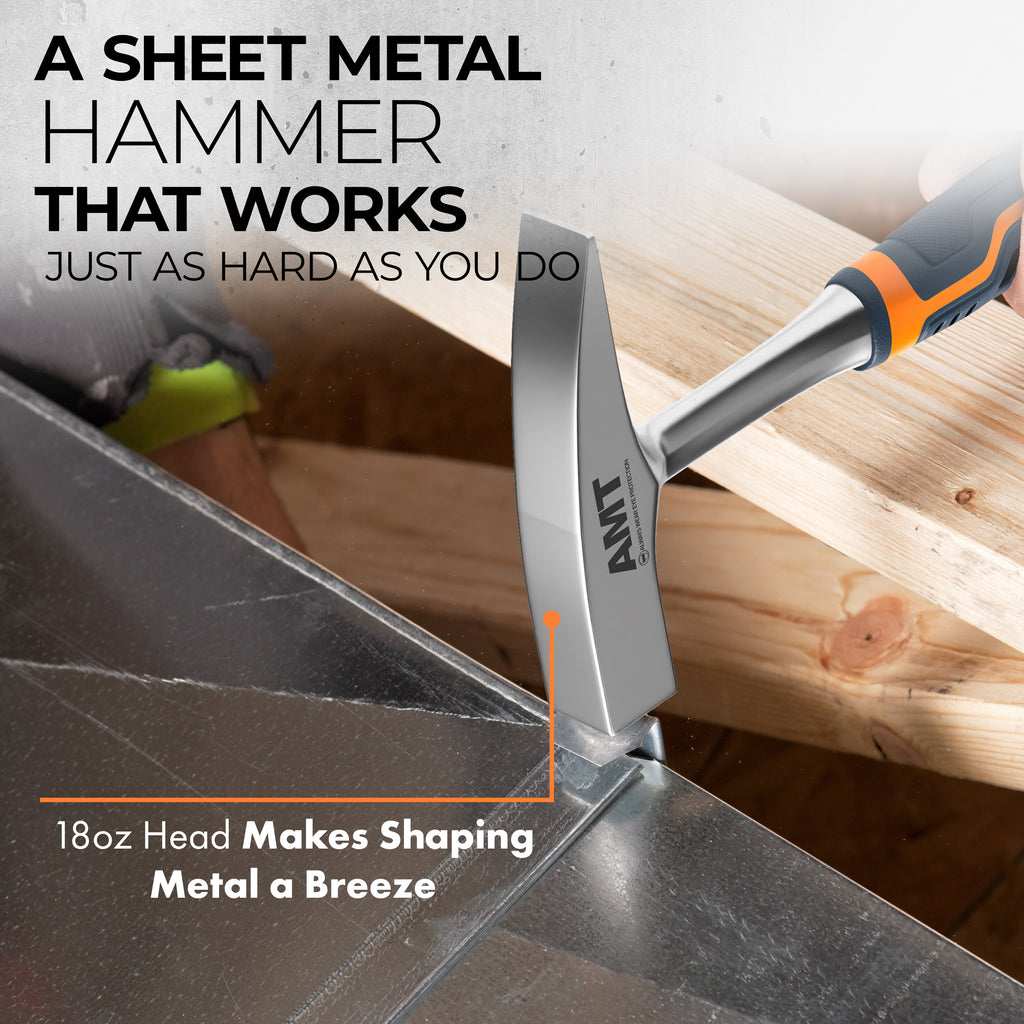 Durable 18oz Sheet Metal Hammer - One Piece Forged Tinners Hammer ...