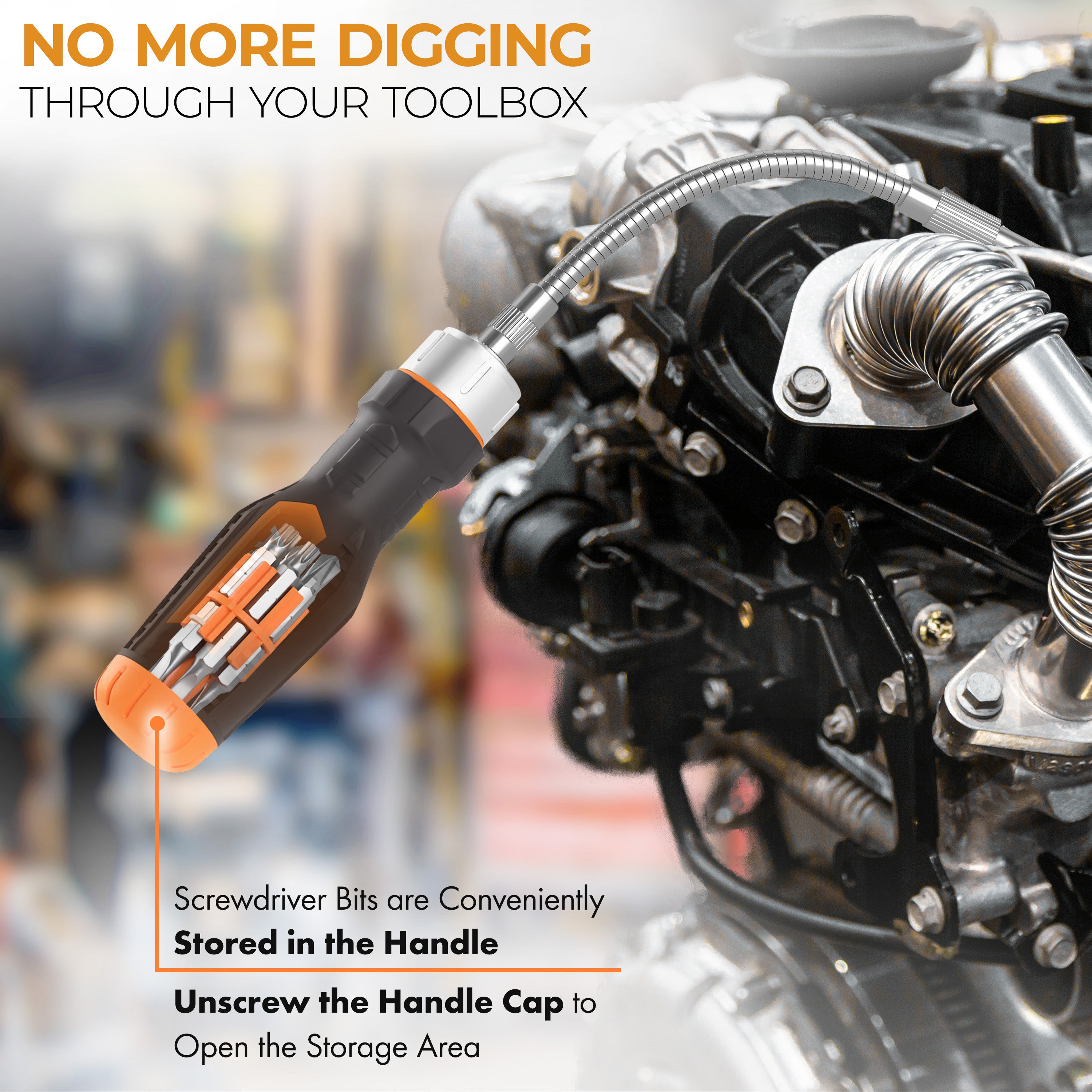 Ratcheting Flexible Screwdriver Set with Bit Holder – Mutt Tools